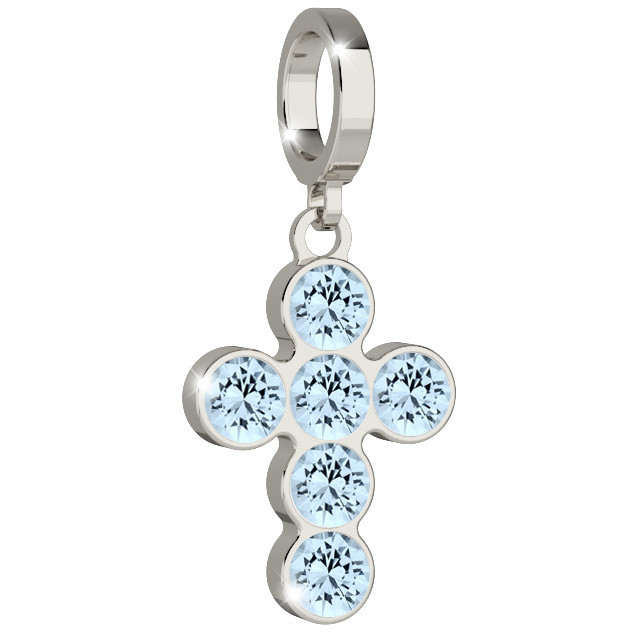 REBECCA - CHARM PENDENTE IN BRONZO A FORMA DI CROCE CON SWAROVSKI®